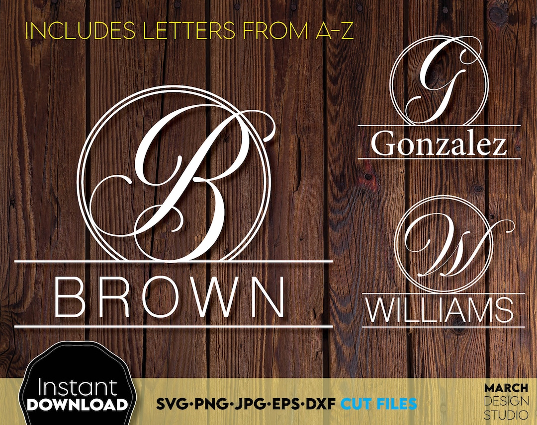 Split Monogram SVG | Circle Monogram SVG | Family Name Monogram SVG ...