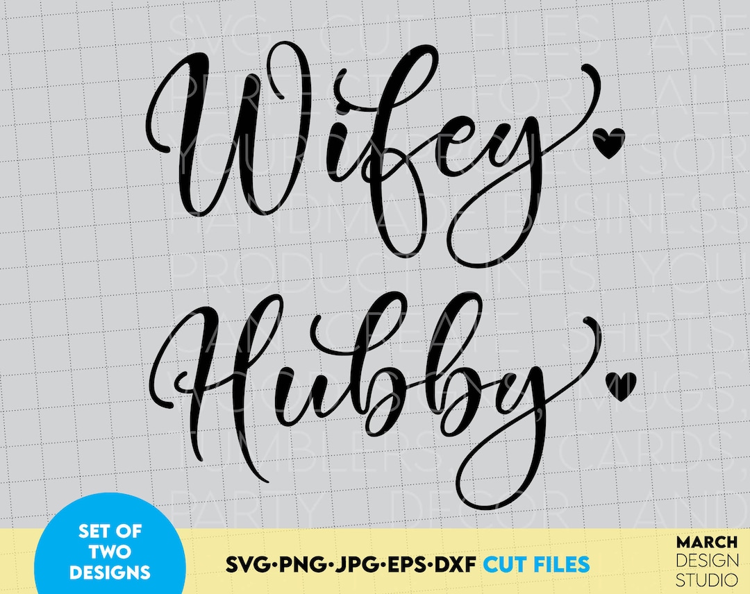 Hubby Wifey Svg Png | Wedding Ornaments Svg | Wedding Gift Ideas Svg ...