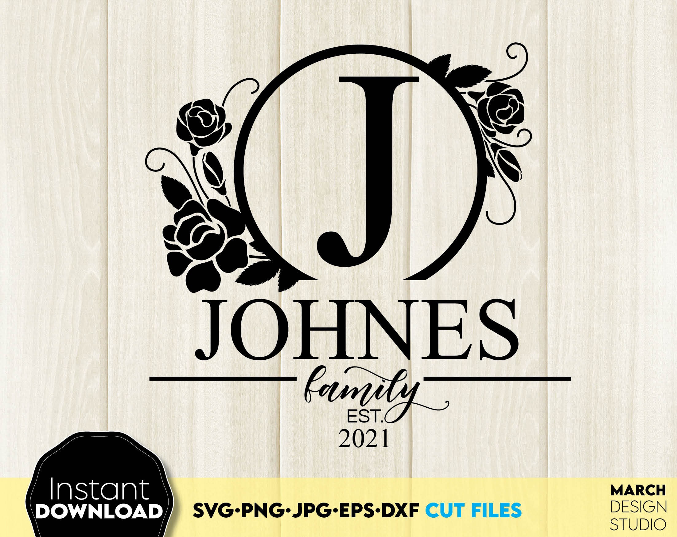 Monogram Svg Bundle Floral Monogram SVG Family Monogram Svg | Etsy