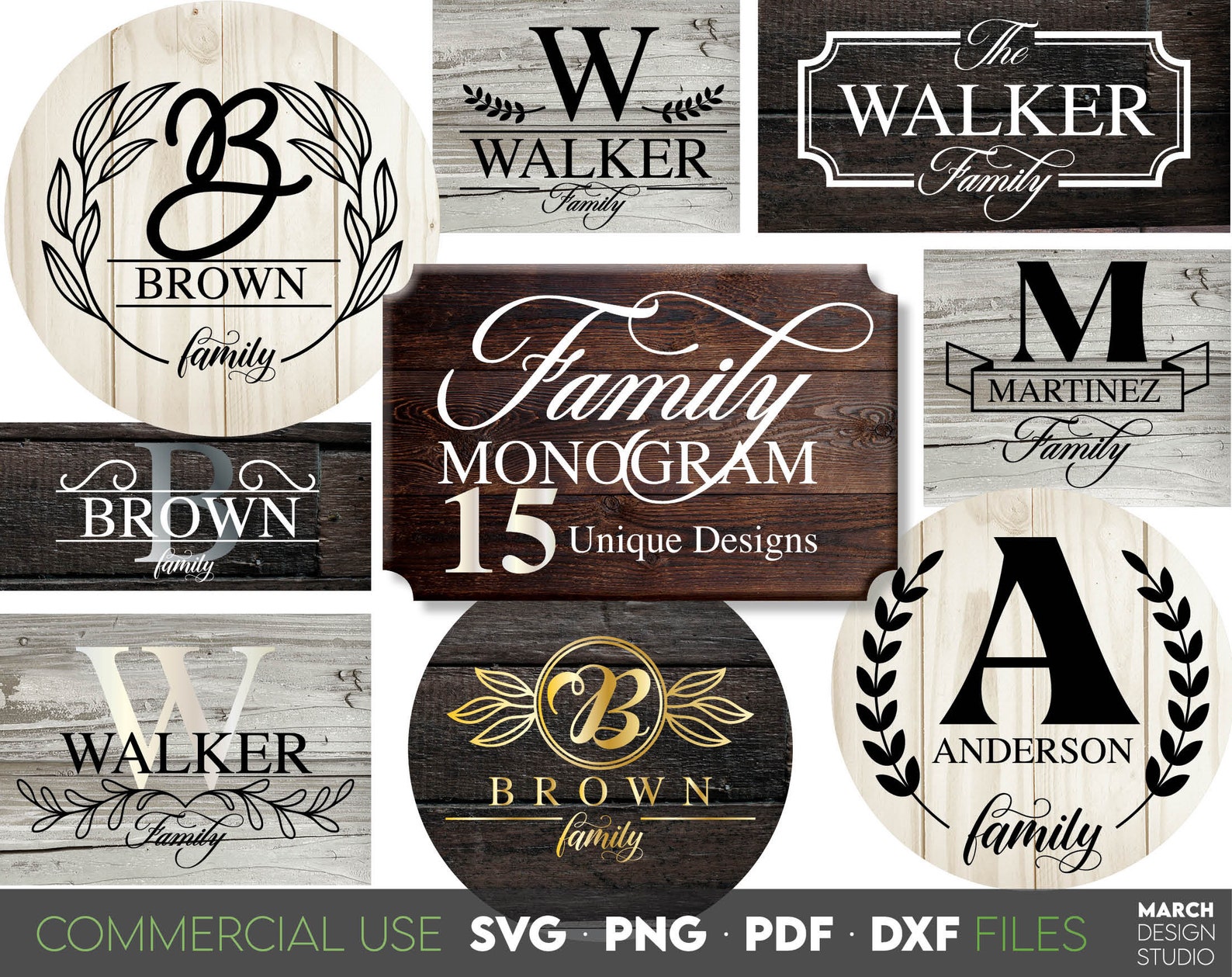 Family Name Monogram Svg Png Bundle Monogram Svg Split Monogram Svg ...