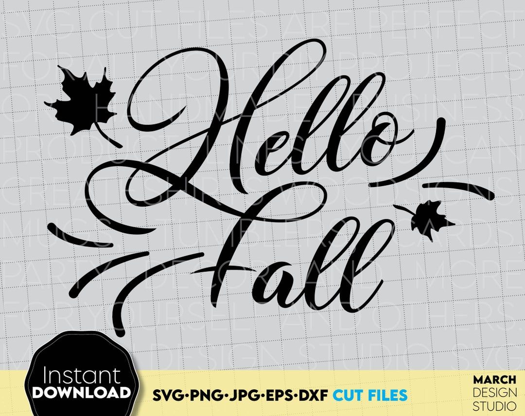 Hello Fall SVG Hallo Fall Sign SVG Autumn Ornaments PNG - Etsy