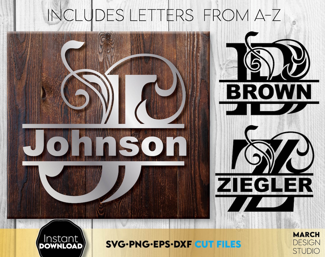 Split Monogram Letters Svg | Split Letters Monogram Svg | Monogram Font ...