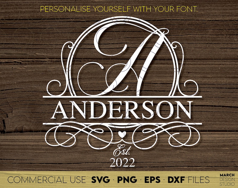 Monogram Frame SVG Bundle, Split Font Design, Digital Download - Etsy
