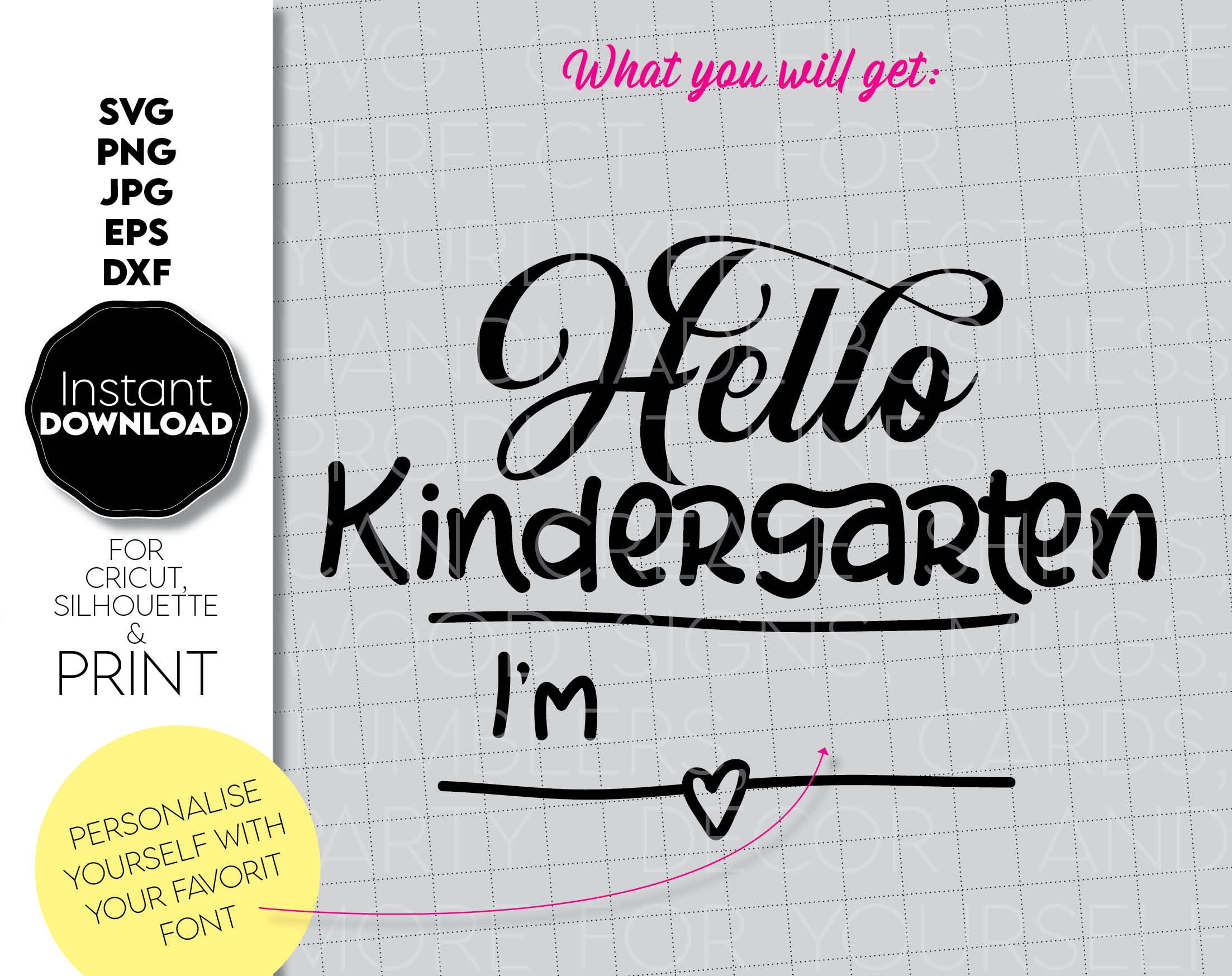 Hello Kindergarten Svg Back to School Svg First Day of - Etsy