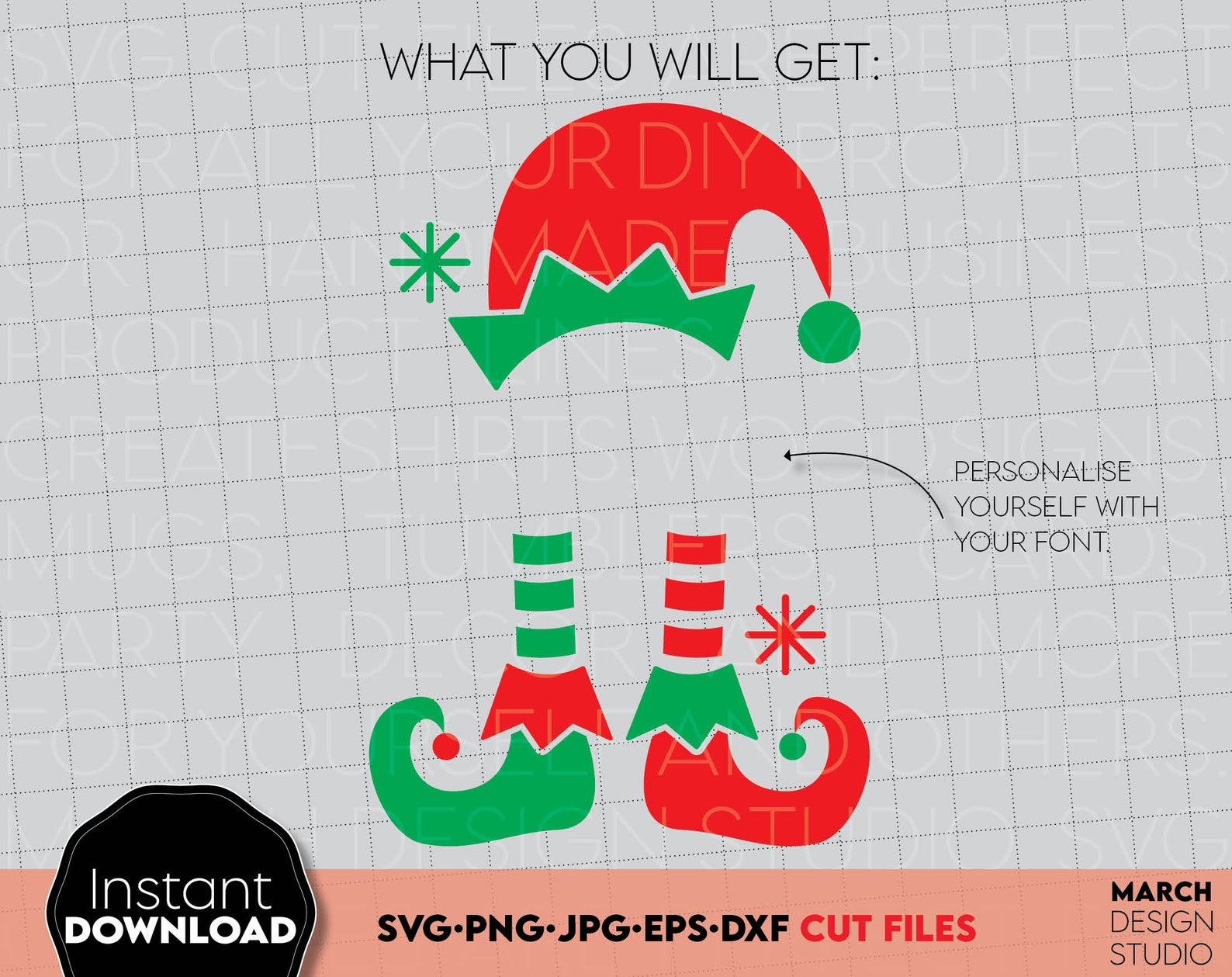 Elf SVG Elf Monogram SVG Christmas Monogram SVG - Etsy