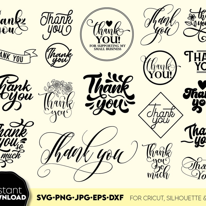 Thank You Card Svg - Etsy