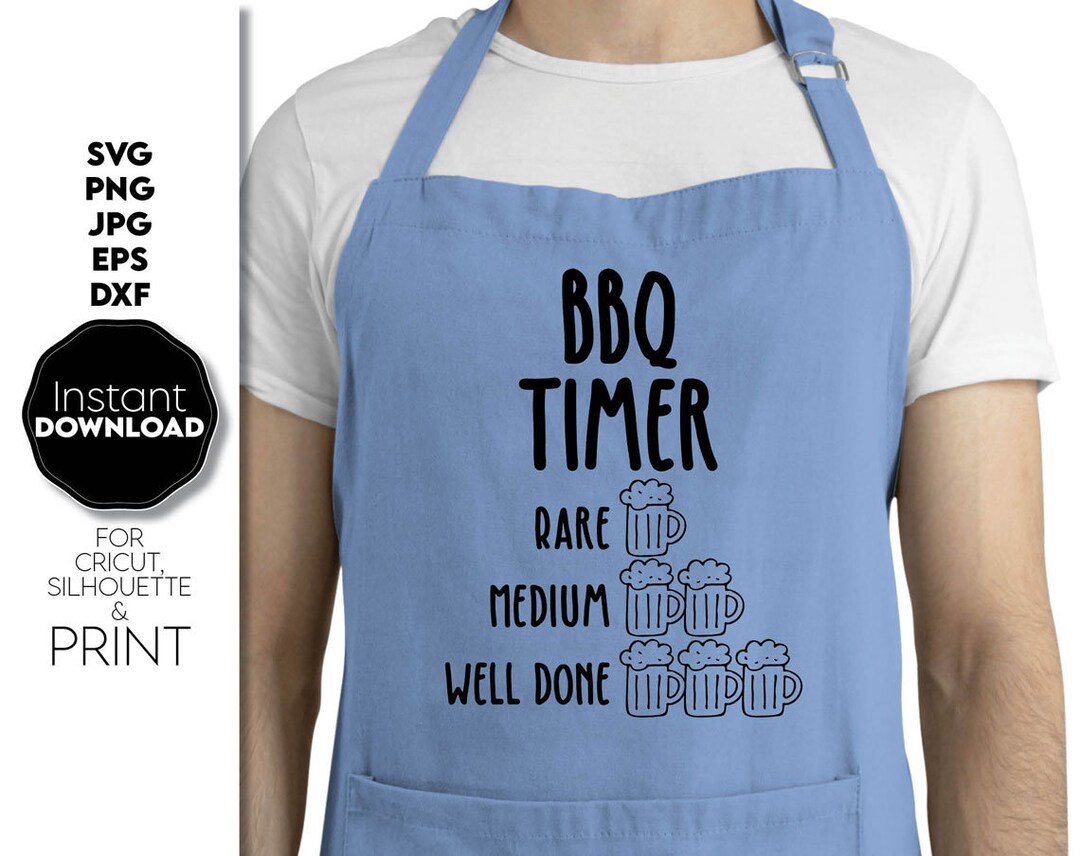 BBQ Timer Apron PNG SVG, Fathers Day Svg, Dad Apron Svg, Grill Master ...