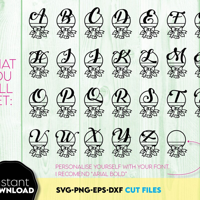 Christmas Monogram Svg - Etsy