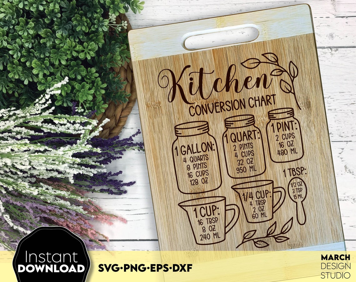 Kitchen Conversion Chart SVG Kitchen Sign SVG Kitchen Wall - Etsy