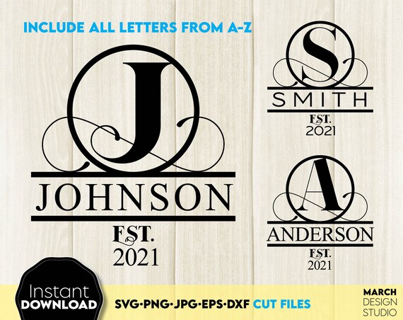 Monogram SVG Split Monogram SVG Family Monogram SVG - Etsy