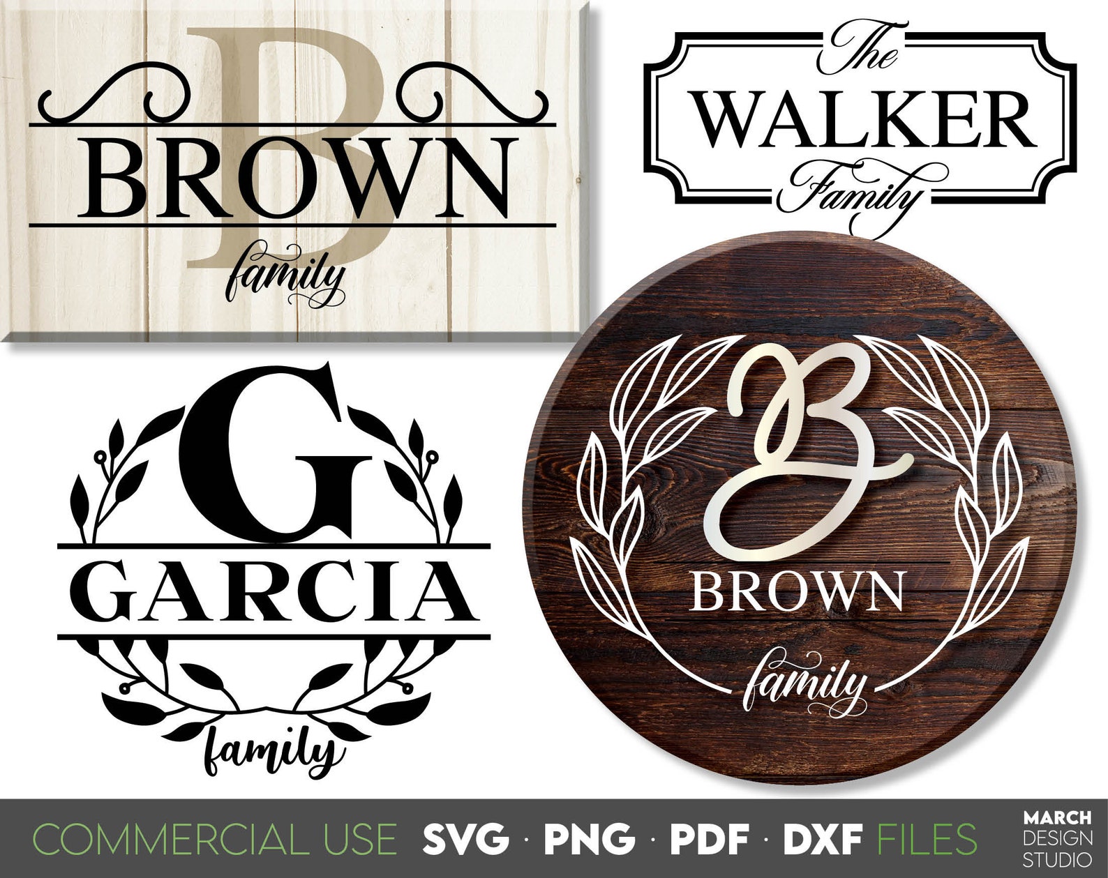 Family Name Monogram Svg Png Bundle Monogram Svg Split Monogram Svg ...