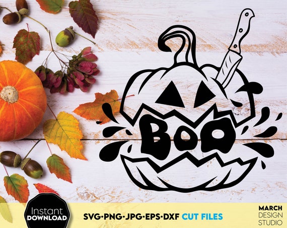 Boo SVG Pumpkin Face SVG Halloween SVG Happy Halloween - Etsy