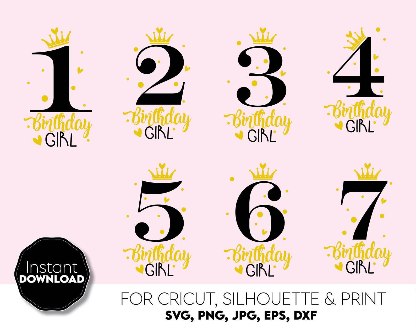 Birthday Girl Numbers SVG Bundle Birthday Girl Crown SVG - Etsy
