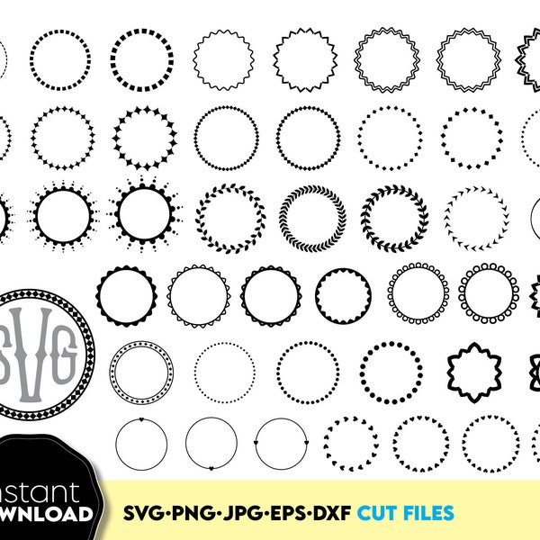 Circle Monogram Svg - Etsy