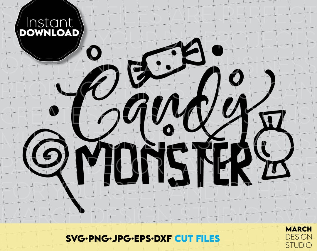 Candy Monster Svg, Kids Halloween Shirt Svg, Trick and Treat Png, Fanny ...