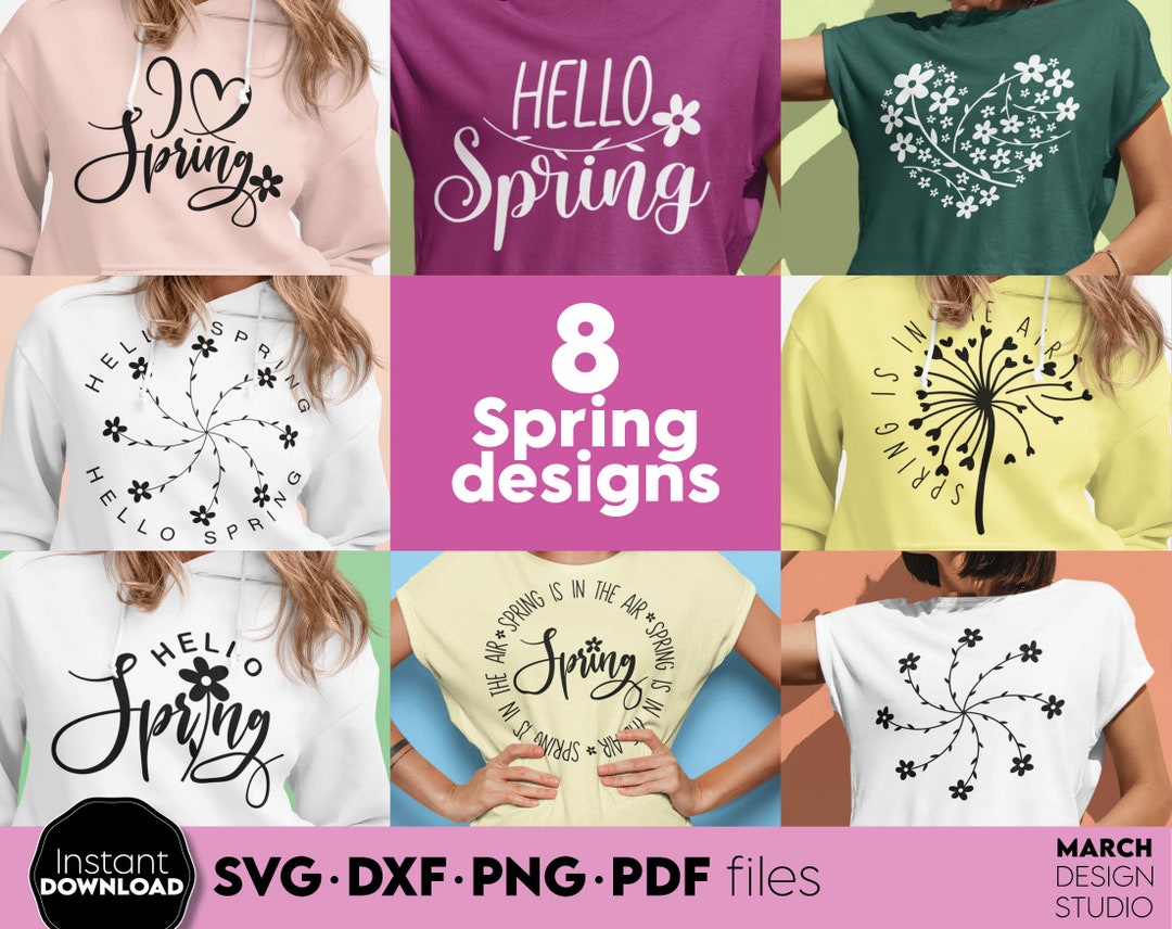 Spring Flower Signs | Spring Bundle Svg | Springtime Svg | Spring Round ...