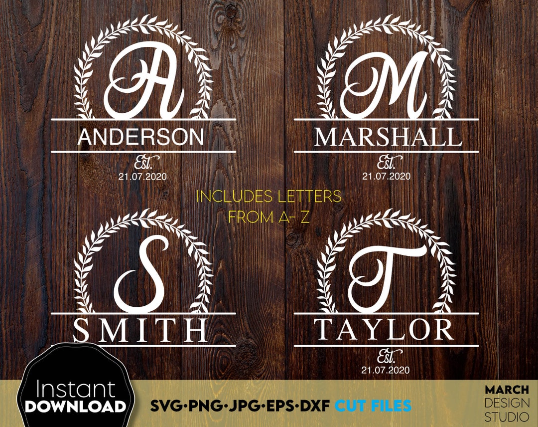 Name Letters Split Monogram Svg, Wedding Monogram Svg, Family Monogram ...