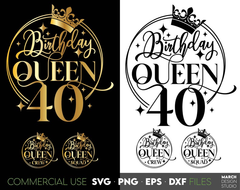 Birthday Queen SVG Bundle | Milestone Birthday Shirt Designs (digital ...