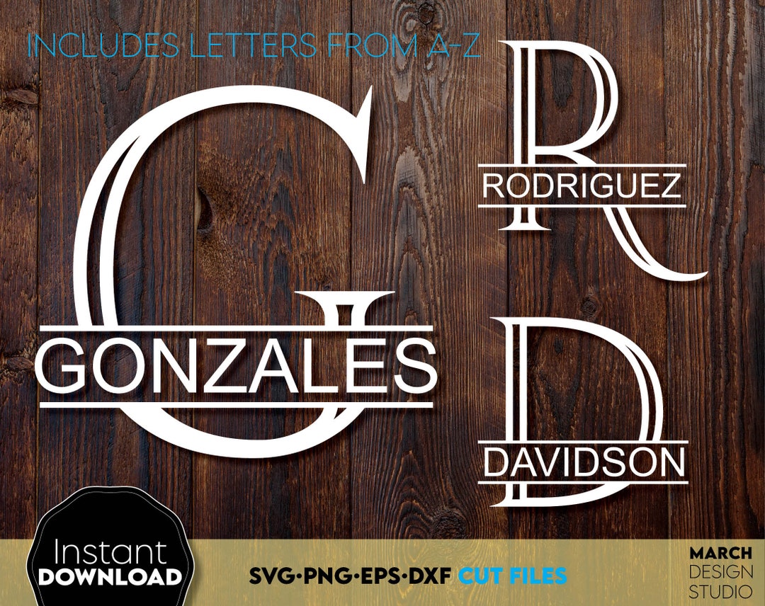 Split Monogram SVG, Monogram SVG, Family Monogram SVG, Split Letters ...