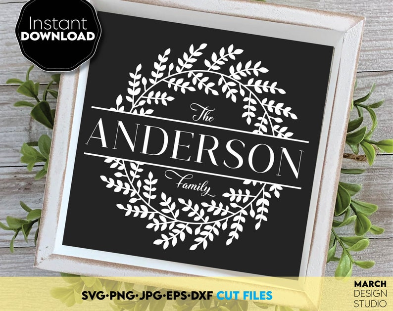 Last Name Monogram Svg Wreath Monogram SVG Family Monogram - Etsy