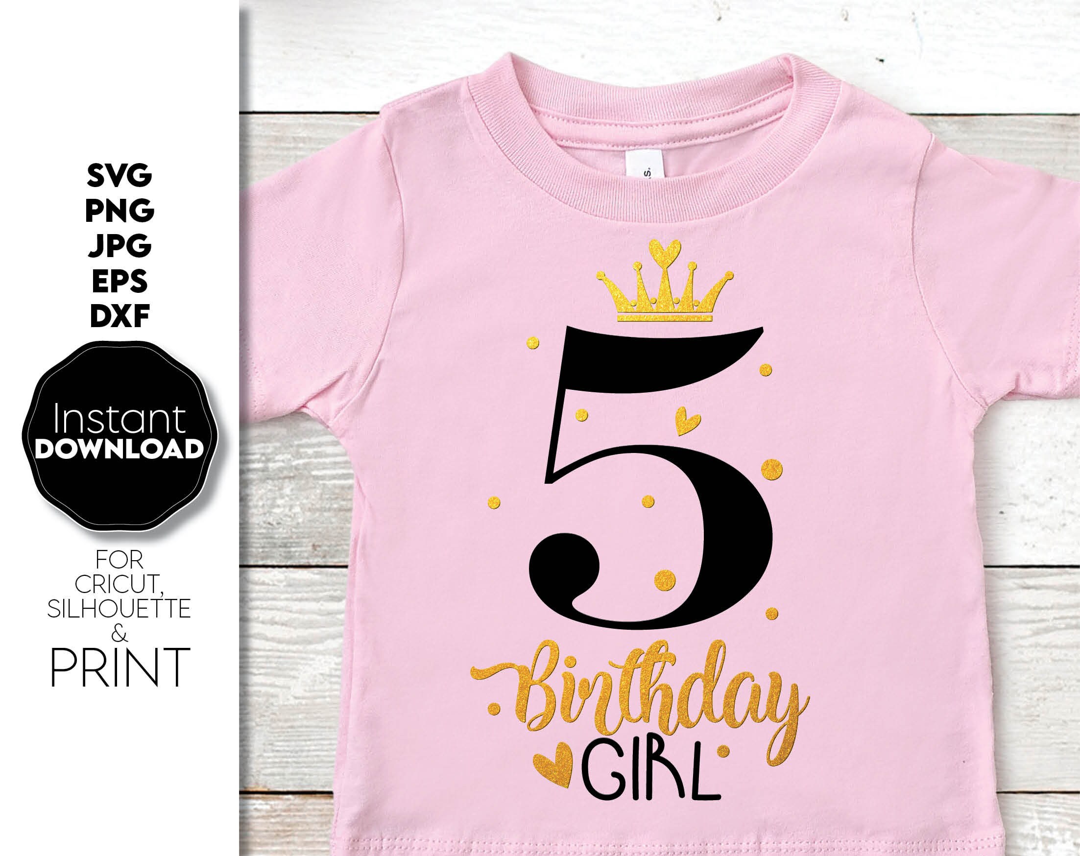 Birthday Girl Numbers SVG Bundle: Crown Design (digital Download) - Etsy