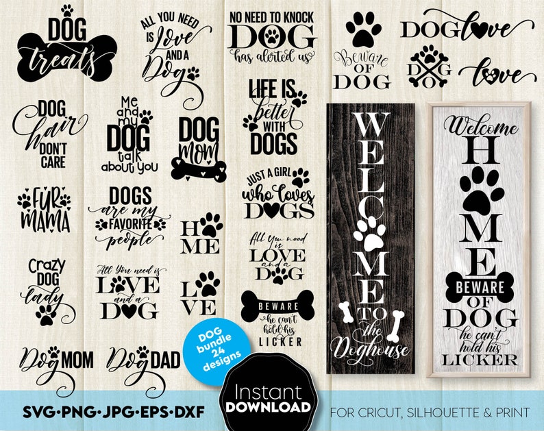 Dog SVG Bundle: Pet Lover Quotes, Cricut & Silhouette Files - Etsy