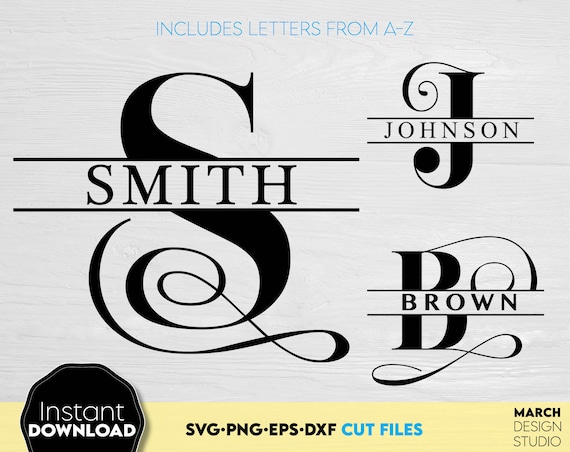 Split Monogram SVG Monogram SVG Family Monogram SVG Split - Etsy