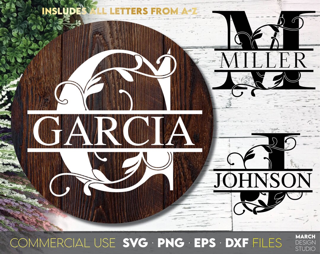 Split Monogram SVG | Monogram SVG | Family Monogram SVG | Split Letters ...