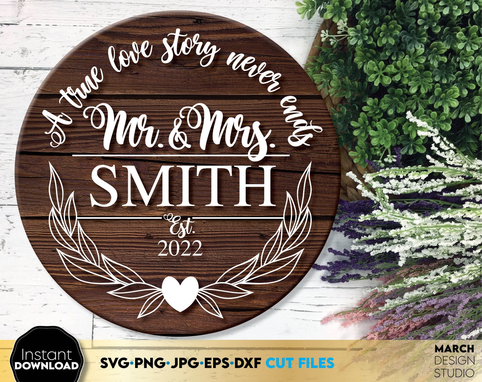 Mr and Mrs Circle Monogram Svg, Last Name Wedding Sign Svg, Just ...