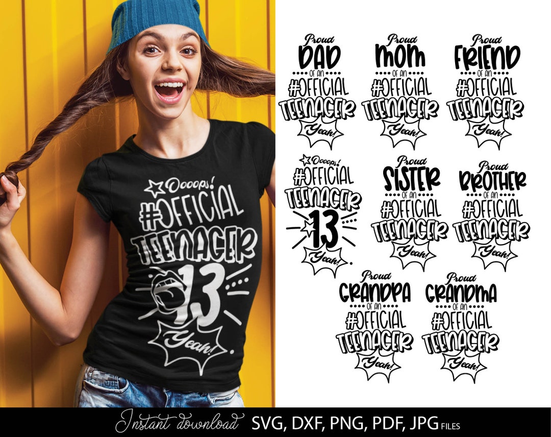 Official Teenager SVG Bundle, 13th Birthday Shirt (digital Files) - Etsy