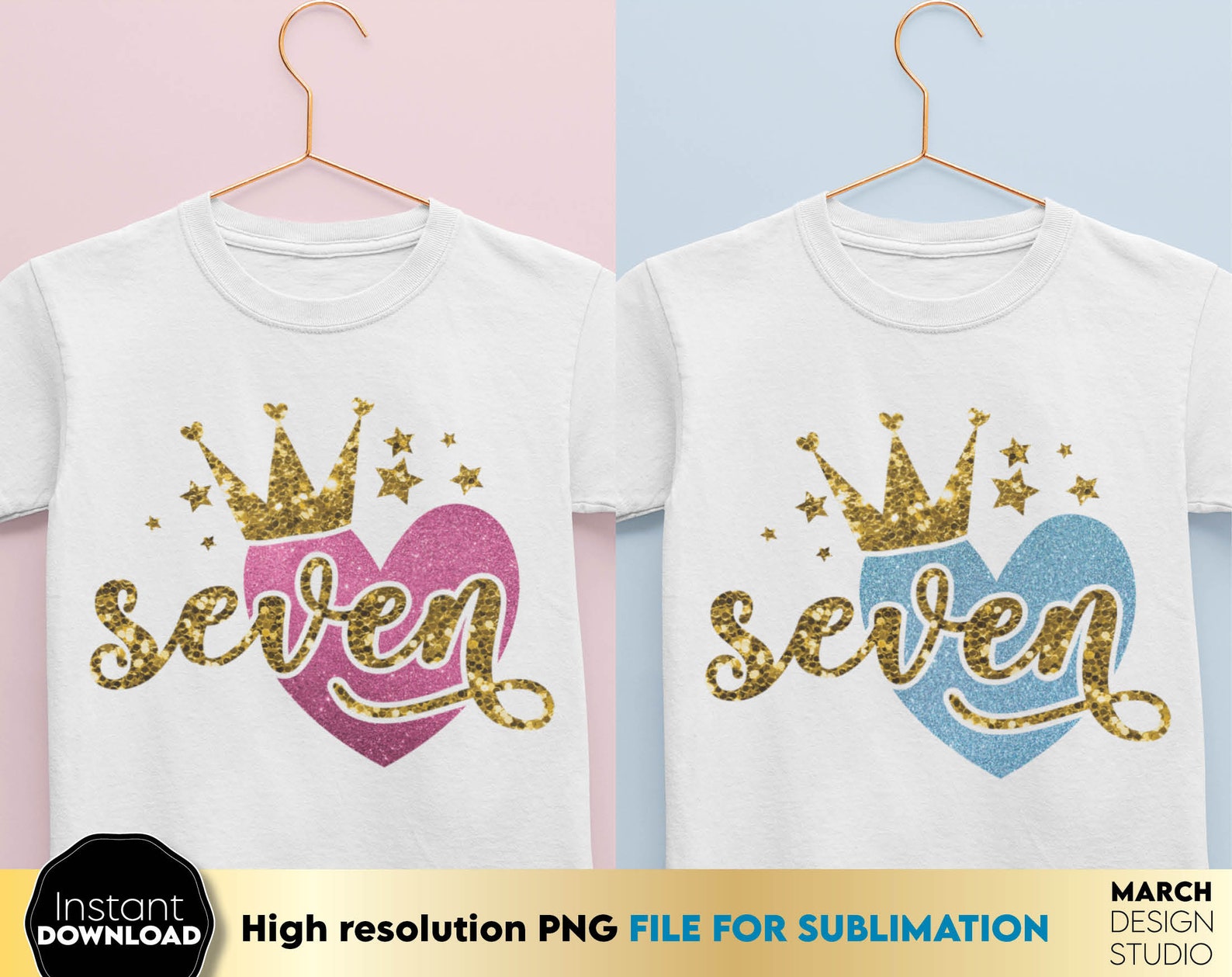 Glittered Number Seven Birthday PNG Number 7 PNG 7th - Etsy