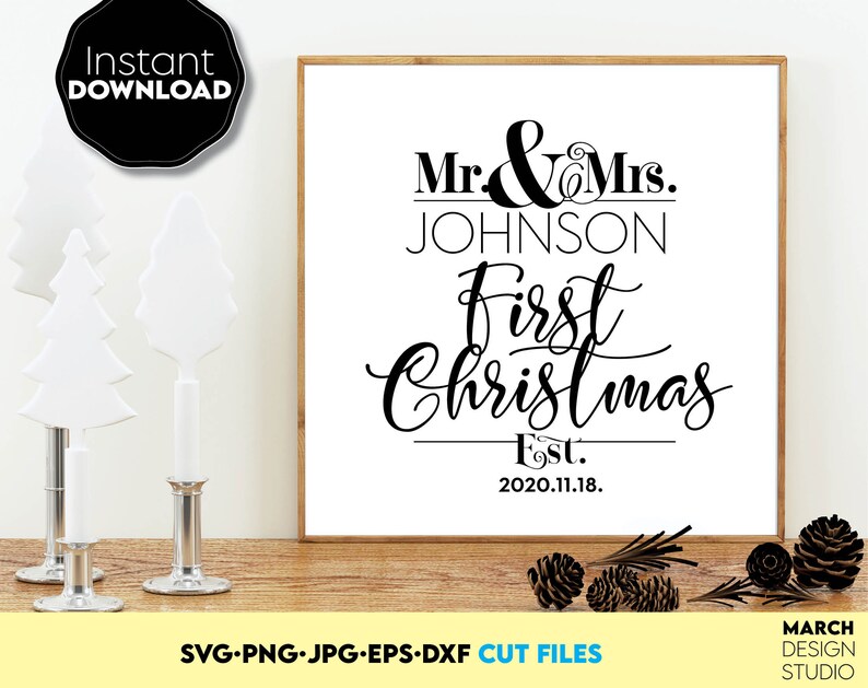 First Christmas Mr and Mrs Svg Mr & Mrs Svg Newlyweds Svg | Etsy