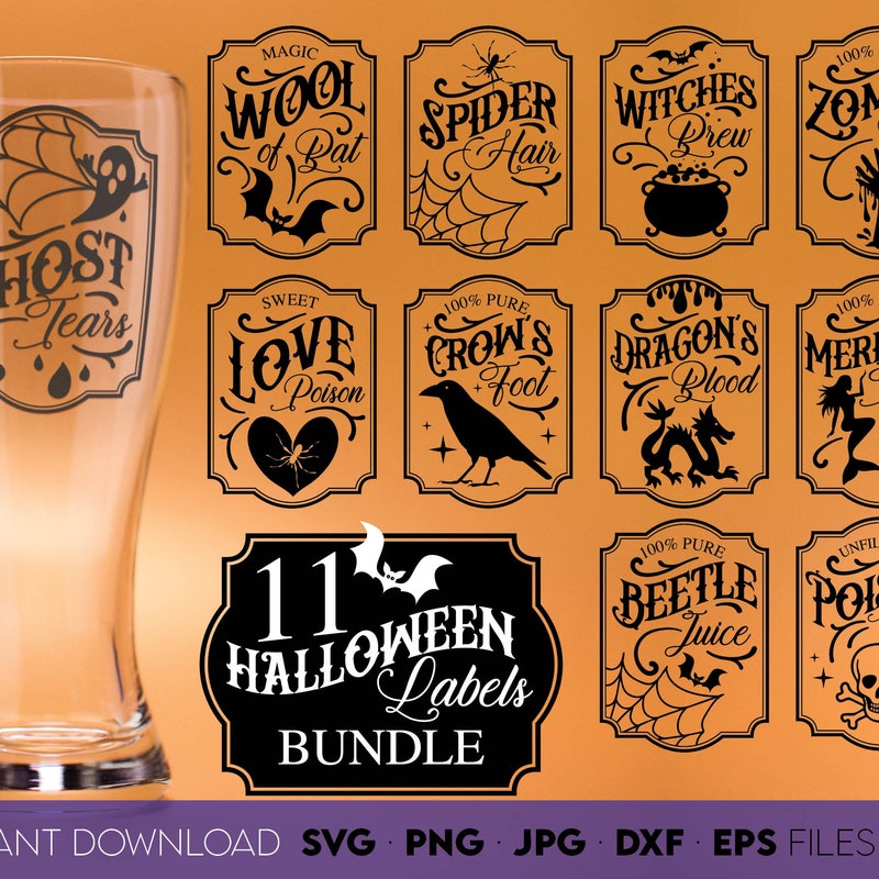 Halloween Label Svg - Etsy