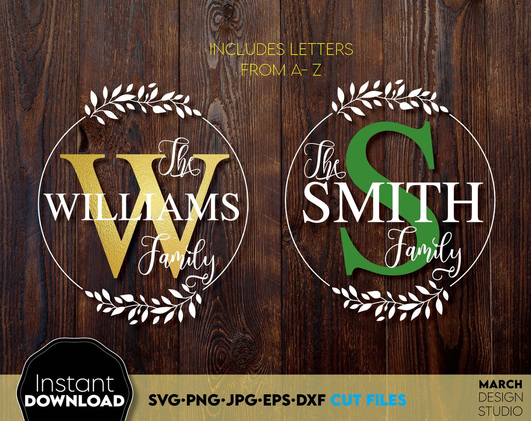 Last Name Monogram SVG | Circle Monogram SVG | Personalized Name Sign ...