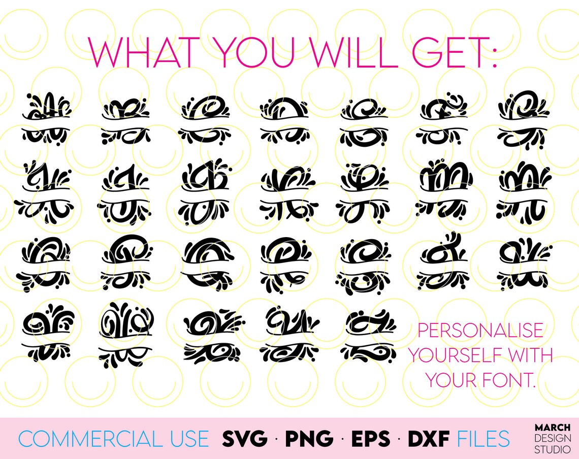 Split Monogram Bundle Svg Split Monogram SVG Split Monogram - Etsy