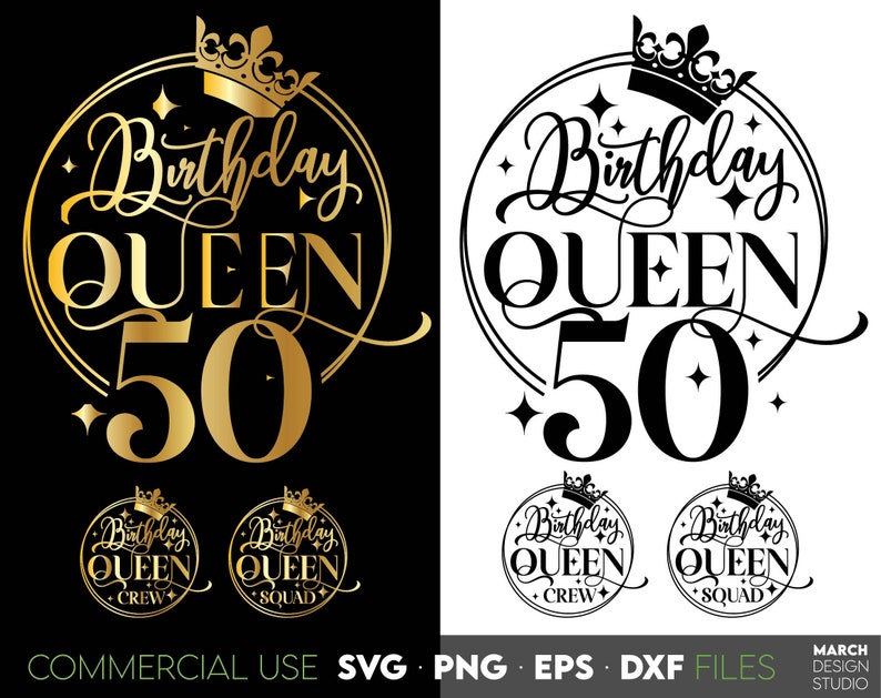 Birthday Queen SVG Bundle | Milestone Birthday Shirt Designs (digital ...