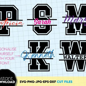 Split Monogram Svg,monogram SVG, Alphabet SVG, School Senior Monogram ...
