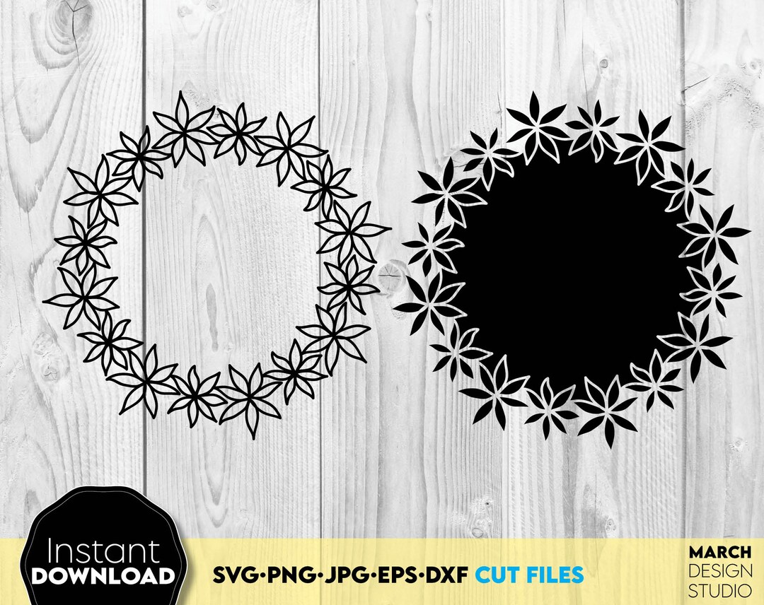 Flower Wreath Monogram SVG: Floral Art Cut File (digital Download) - Etsy