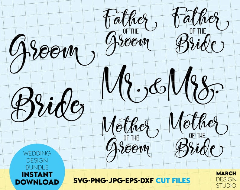 Wedding SVG Bundle Father of the Bride SVG Mother of the - Etsy