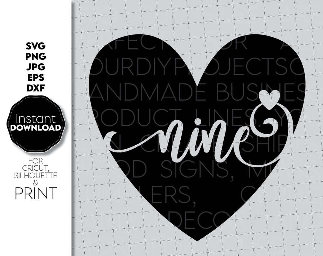 Nine SVG 9 Birthday SVG 9th Birthday SVG Birthday Number Hearts Svg ...