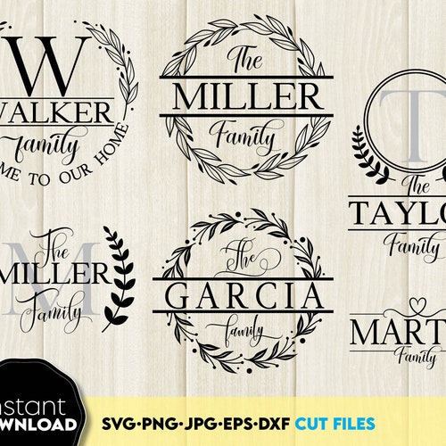 Monogram SVG Bundle Family Name Sign SVG Last Name SVG - Etsy