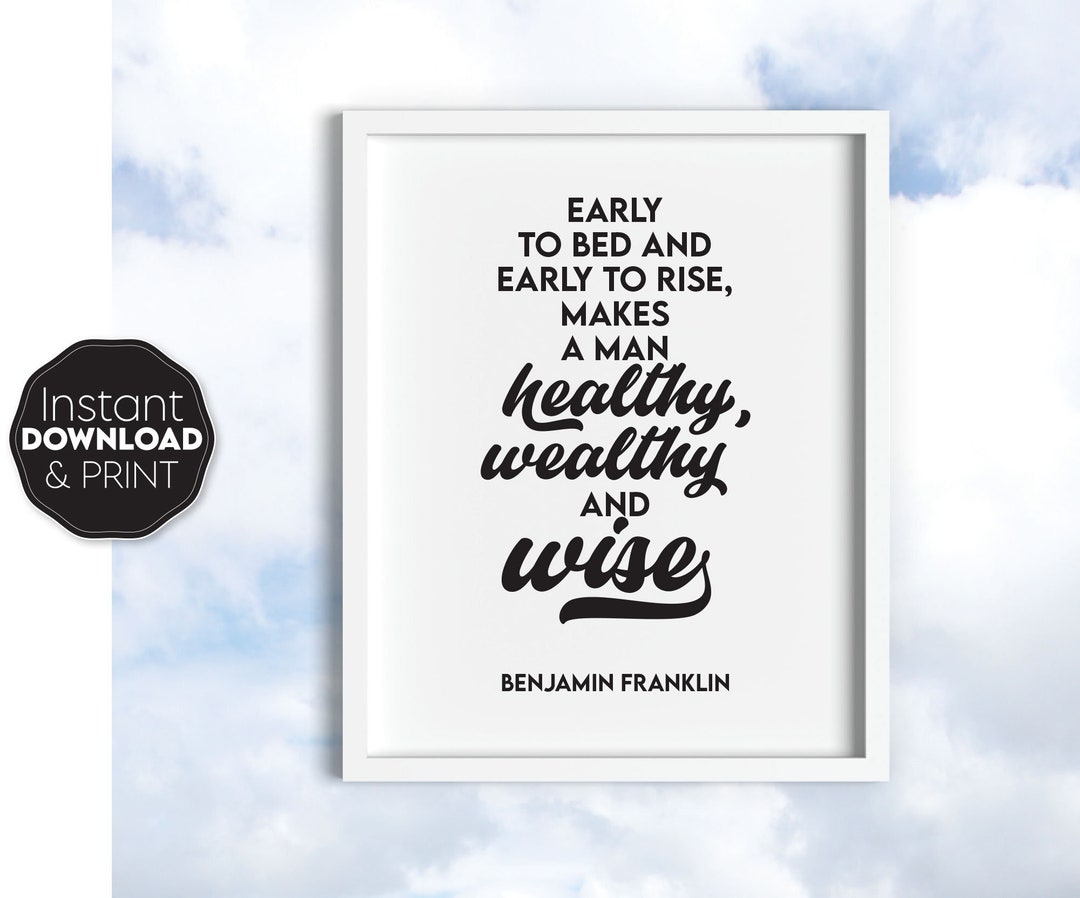 Motivational Quote Art: Benjamin Franklin Print (digital Download) - Etsy