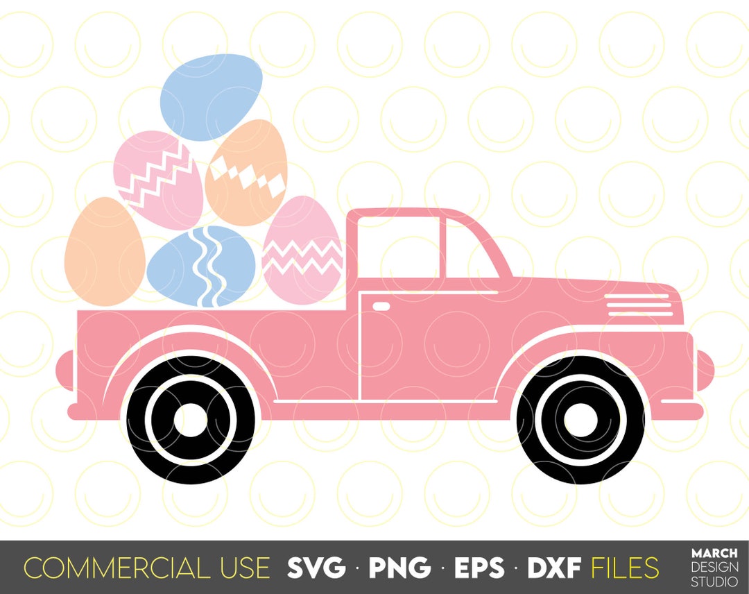 Easter Truck Svg, Vintage Truck With Easter Eggs Png Svg, Happy Easter ...