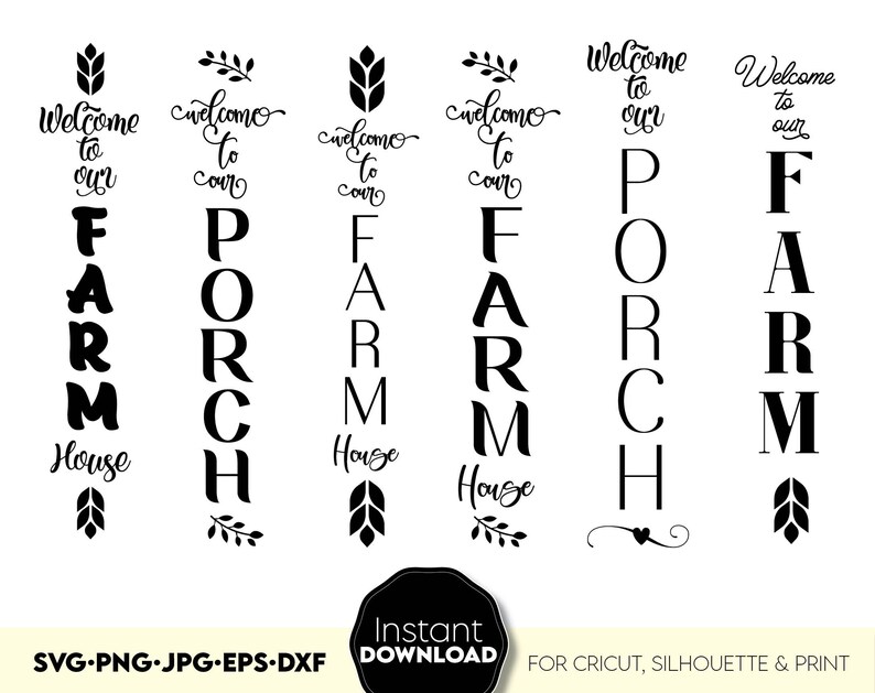 Vertical Welcome Front Porch Signs Bundle for Farmhouse Svg - Etsy