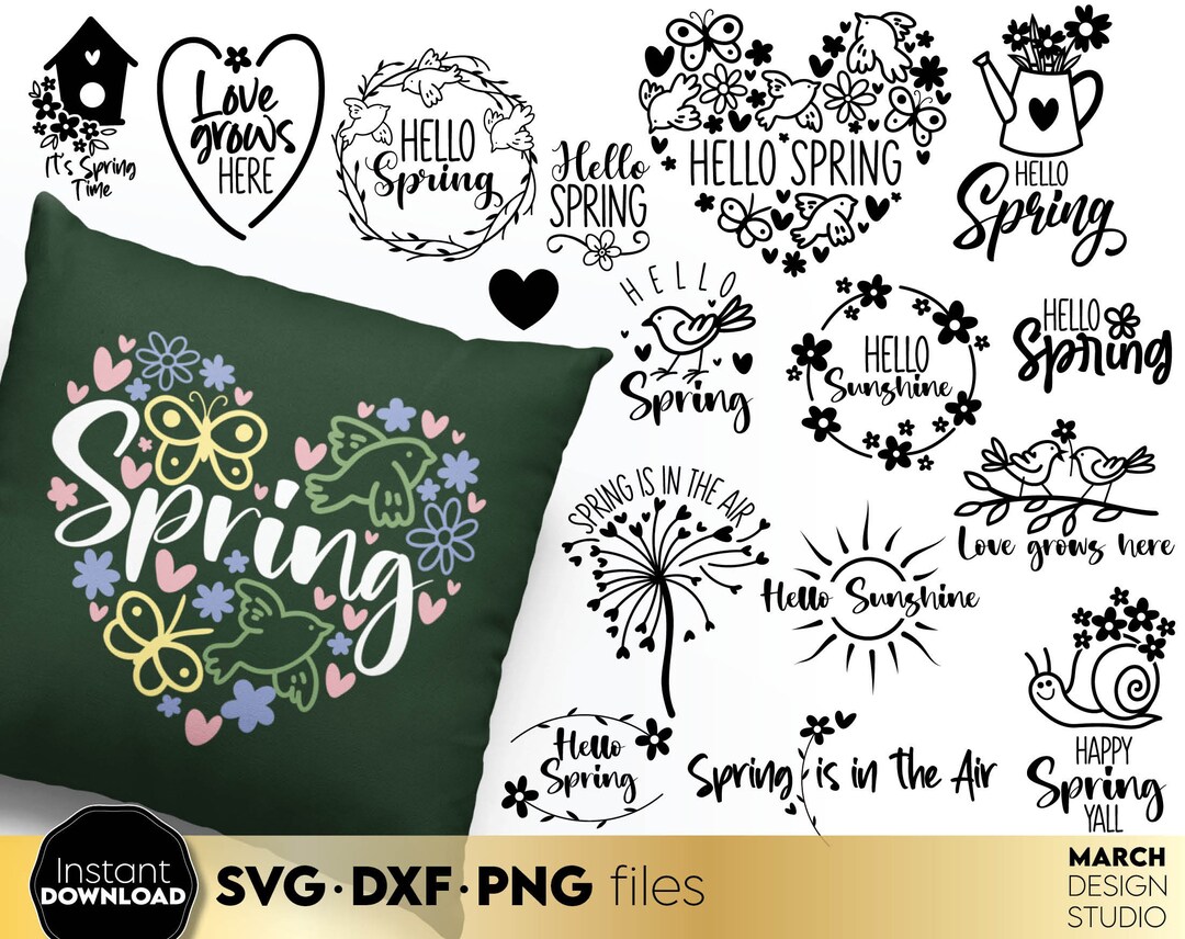 Spring Flower Signs | Spring Bundle Svg | Springtime Svg | Spring Round ...