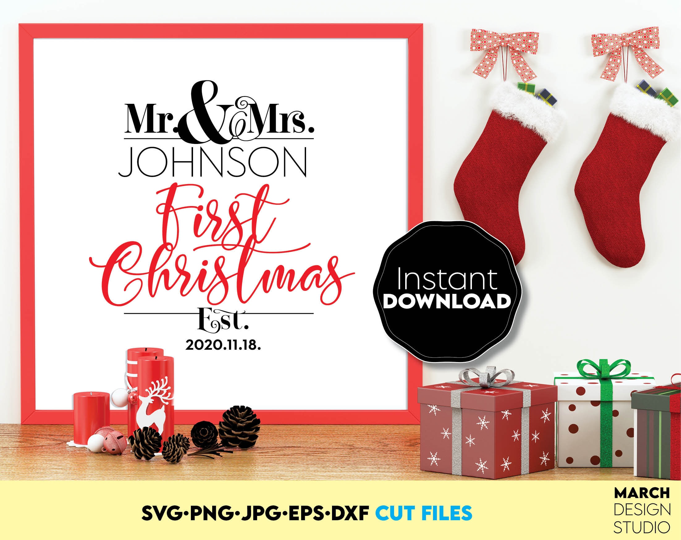 First Christmas Mr and Mrs Svg Mr & Mrs Svg Newlyweds Svg - Etsy