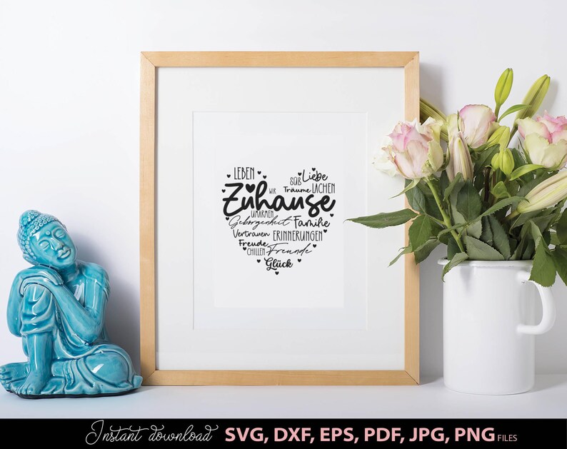 Zuhause Herz Wortwolke: Familien Liebe SVG PNG Datei Für Heim Dekor ...