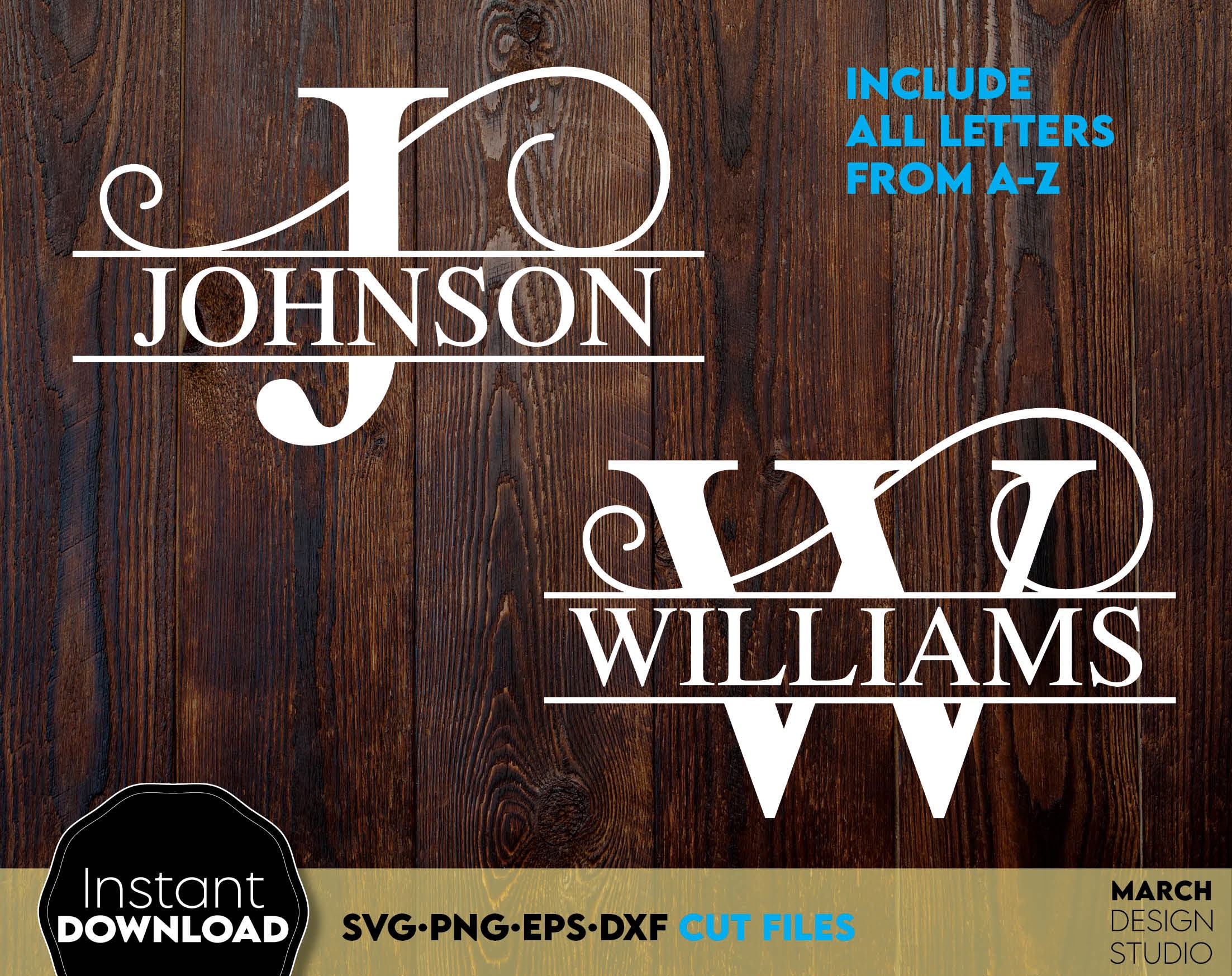 Split Monogram SVG Monogram SVG Family Monogram SVG - Etsy