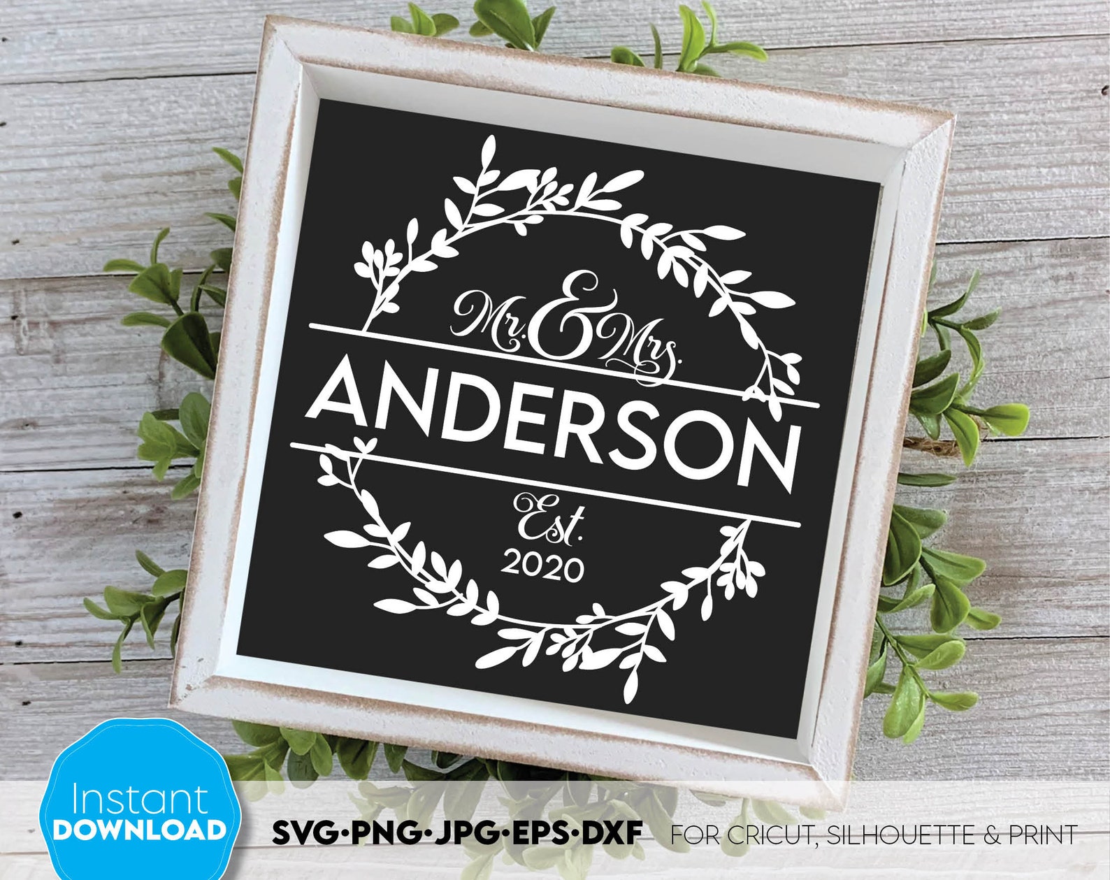 Mr and Mrs SVG Last Name Sign SVG Wedding Sign SVG - Etsy