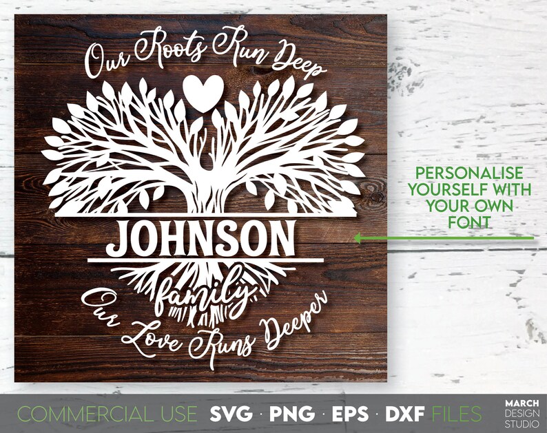 Family Tree Monogram SVG: Split Tree Design, Cricut & Silhouette ...